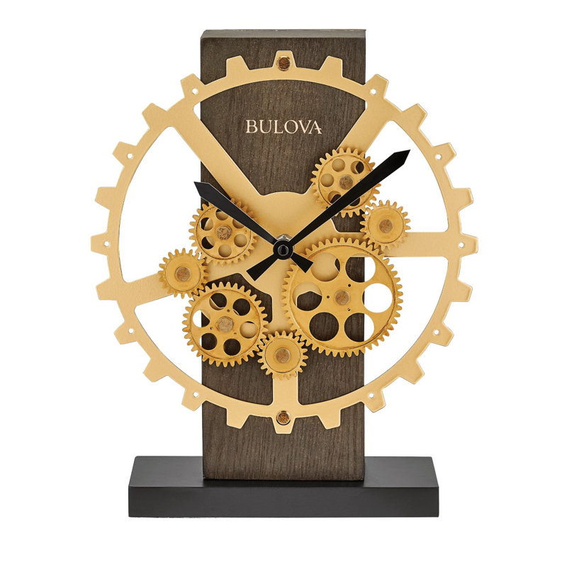 Bulova B8905 Cog Geared Tabletop Clock | Wayfair
